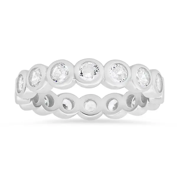 KYLIE HARPER Bezel-set Diamond Cz Eternity Band Ring In Sterling - Silver