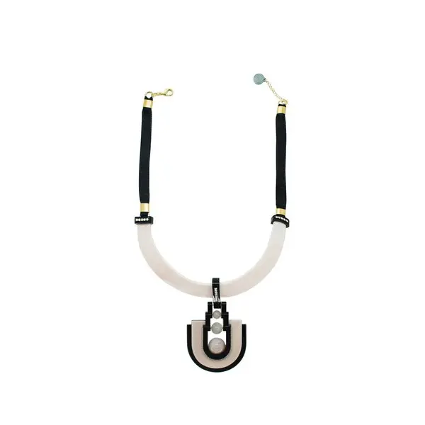 GISSA BICALHO Handmade Acrylic Necklace Chocker Orion & Purple - Pink