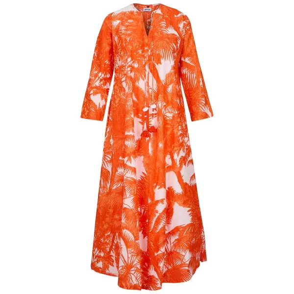 ANTRA DESIGNS Neon Melikki Cotton Kaftan - Orange