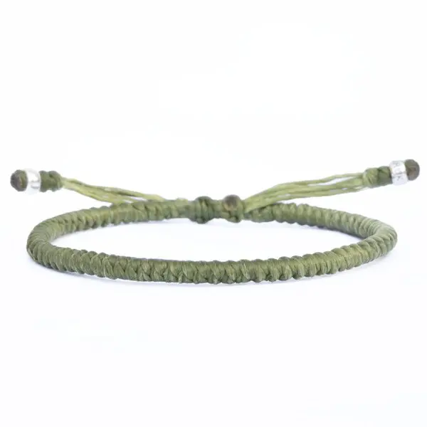 HARBOUR UK Sportsman Silver Rope Bracelet - Green