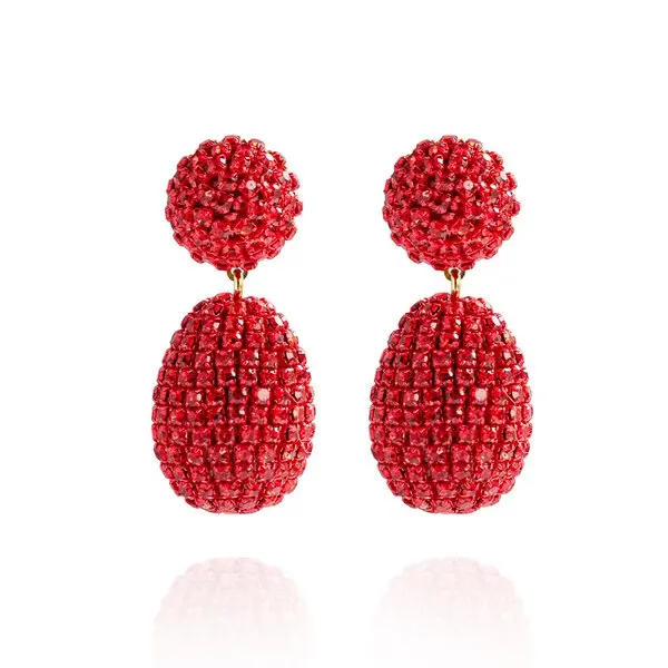 SAULE LABEL Clio Earrings In Crimson Bloom - Red