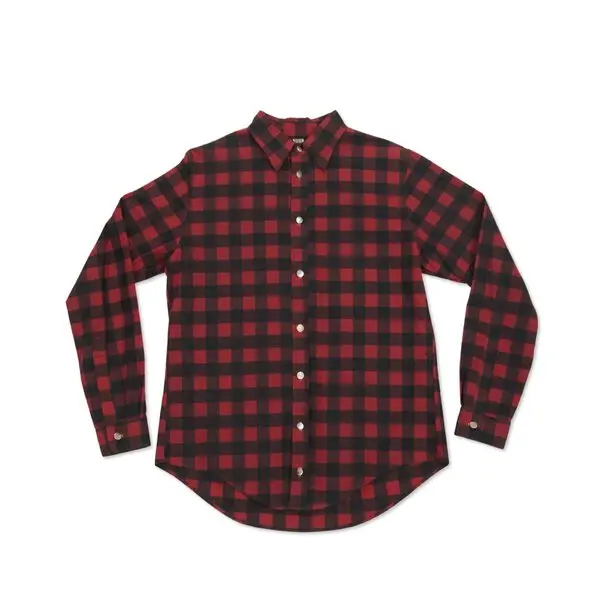 BRADFORD ROW Black / Red Oxylus Plaid Button Up Shirt - Black/red