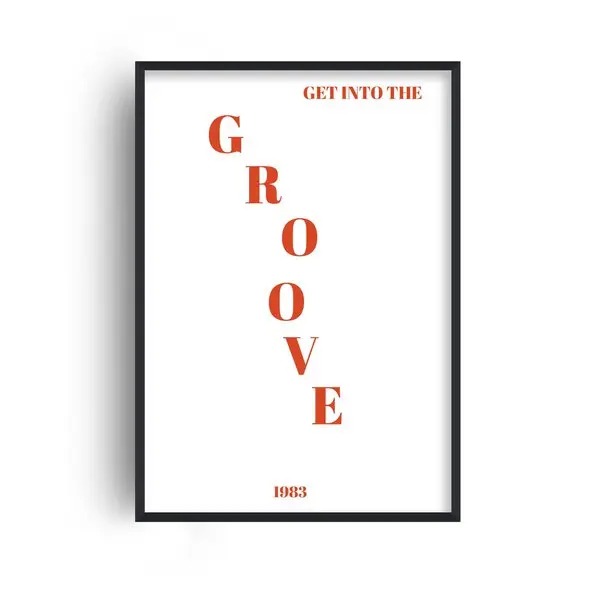 FANCLUB Get Into The Groove 80s Abstract Giclée Art Print A3 - Red