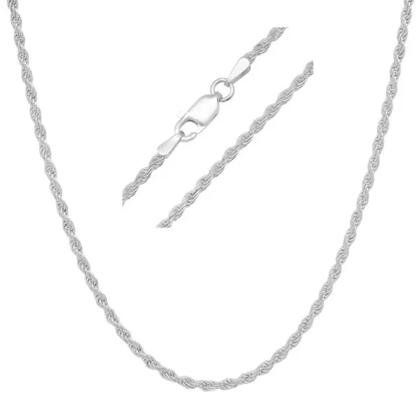 KYLIE HARPER Italian Sterling 2mm Diamond-cut Rope Chain 18" 30 - Silver