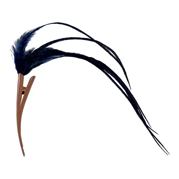 ROMER MILLINERY Feather Clip - Blue