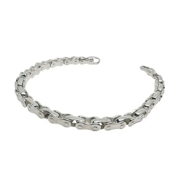 TG-JEWELLERY BY TAMARA GERVASIO Handcrafted Sterling Biker Link Bracelet – Lost Wax Cast - Silver