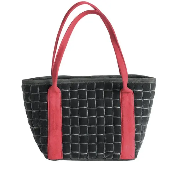 VELVET ATELIER Grey / Red Cassiopeia Red Shoulder Bag - Grey/red