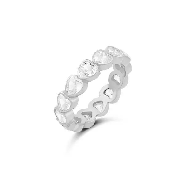 SHYMI Heart Bezel-set Eternity Band - Silver
