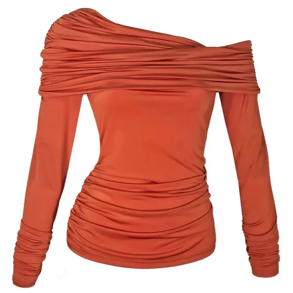 ME & THEE Pour Moi Bardot Top - Orange