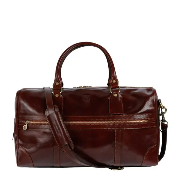 TIME RESISTANCE Leather Duffel Bag To The Lighthouse - Brown
