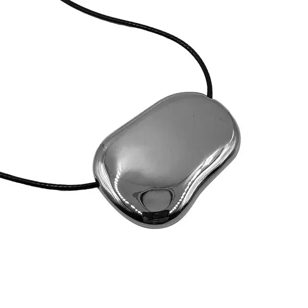 OUTOFOFFICE Black / Silver Sculptural Silver Pendant Necklace - Black/silver