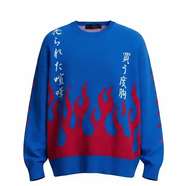 TOKKOU Pullover Knit Sweater Fire