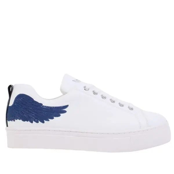 MARTÉ Blue / White Angel's Ease Classic Trainer In White With Midnight Blue Wing