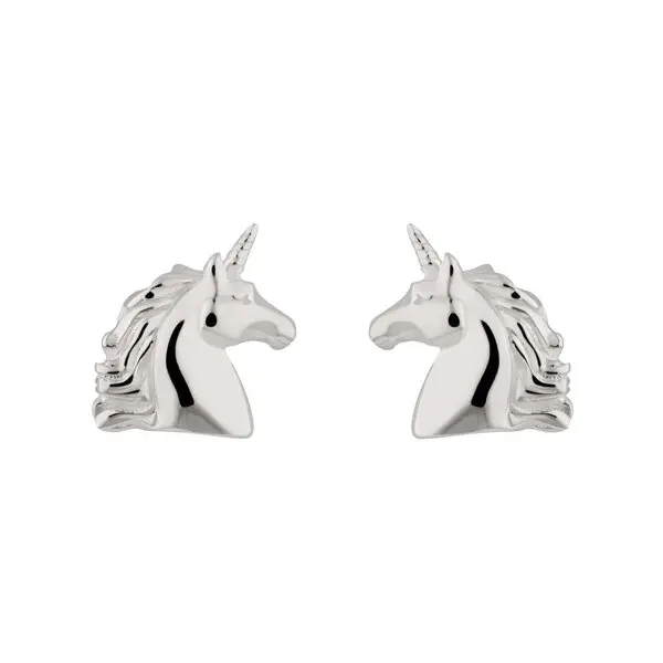 LILY CHARMED Sterling Unicorn Stud Earrings - Silver