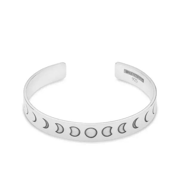 CARTERGORE Sterling Etched Luna Bangle Medium Size - Silver