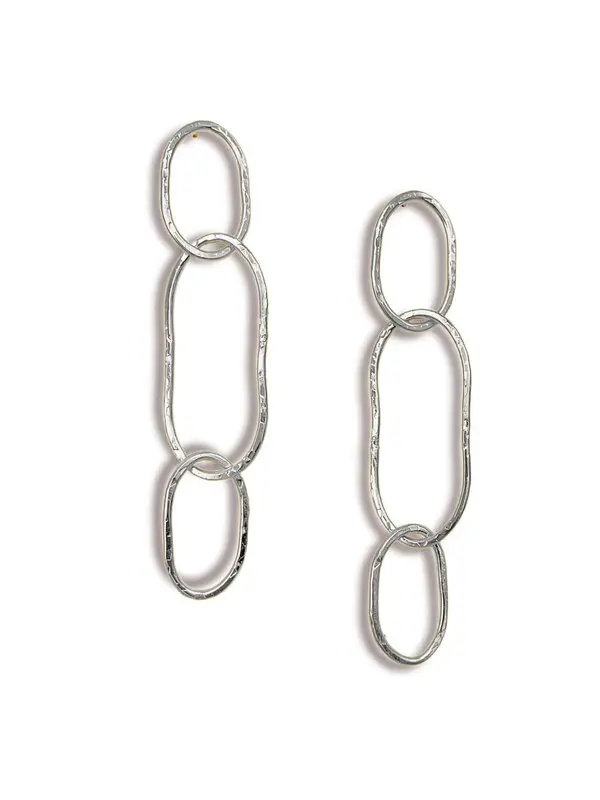 JAREDJAMIN Shackle Link Dangle Post Earrings - Silver