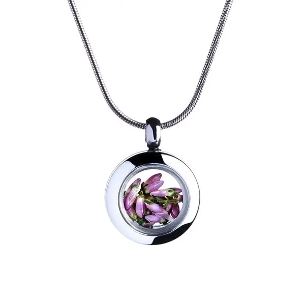 MY LITTLE NATURE Designer Necklace With Tiny Scottish Heather Blossoms – Elegant Handcrafted Jewelry For Every Occasion - Silver