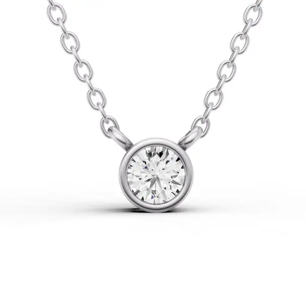 SEREIA OFFICIAL 14k Gold 0.25 Ct Lab-grown Diamond Solitaire Pendant White Gold - Silver