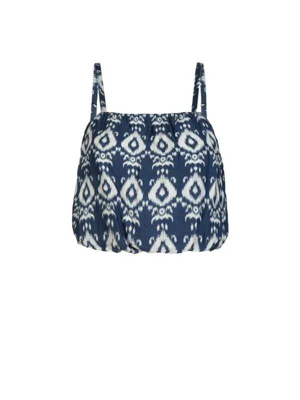 CHANGE OF SCENERY Blue / White Dani Top In Tivara Ikat - Blue/white