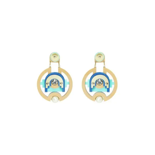 GISSA BICALHO Neutrals Handmade Acrylic Earring Hoops Tikal / Nude - Brown