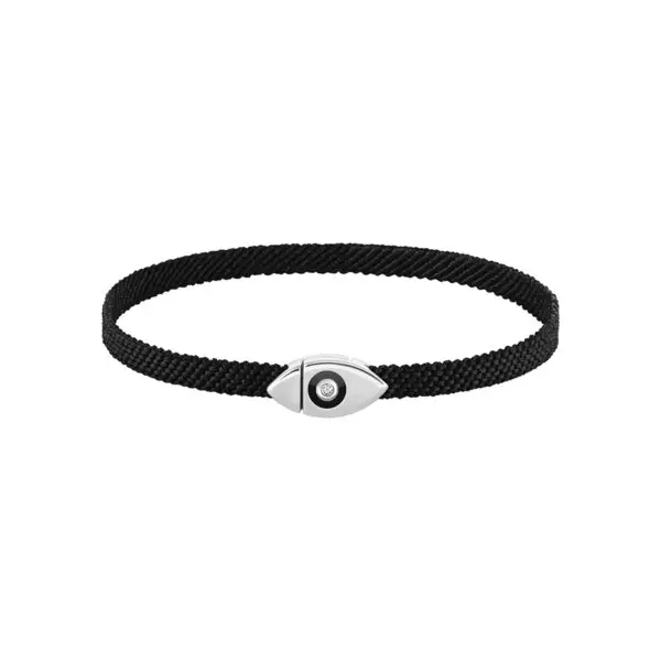 KARMA AND LUCK Black / Silver Opulent Security ’s Evil Eye Black String Bracelet - Black/silver