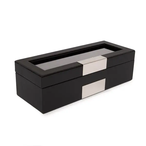 KENNETT WATCHES & ACCESSORIES Five Slot Pu Leather Watch Box – Organiser - Black