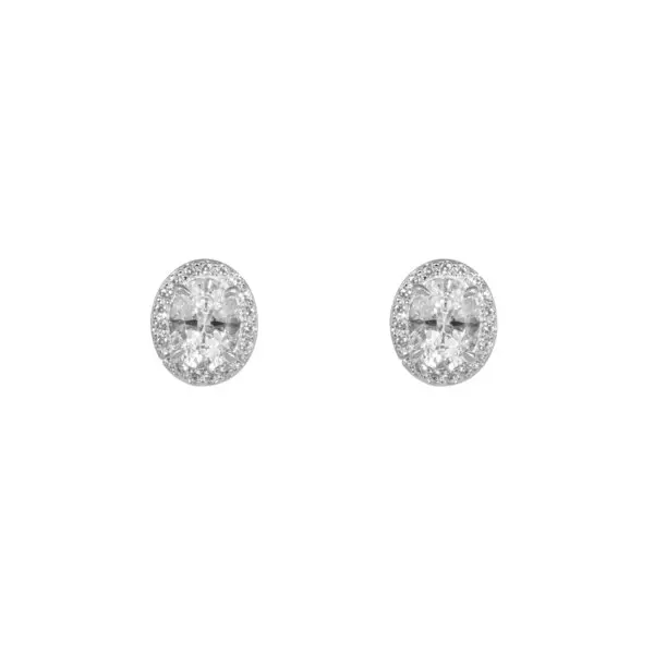 Arte Madrid Gemma Oval Earrings Clip-on - White