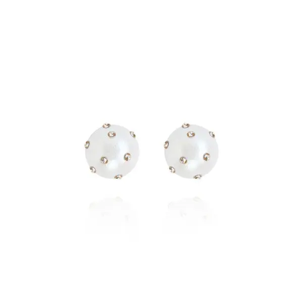 SAULE LABEL Gaia Jet Petite Earrings In Heron - White