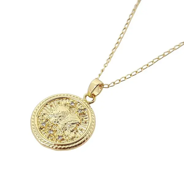 HARFI Gemini Plated Zodiac Astrology Pendant Charm Necklace - Gold