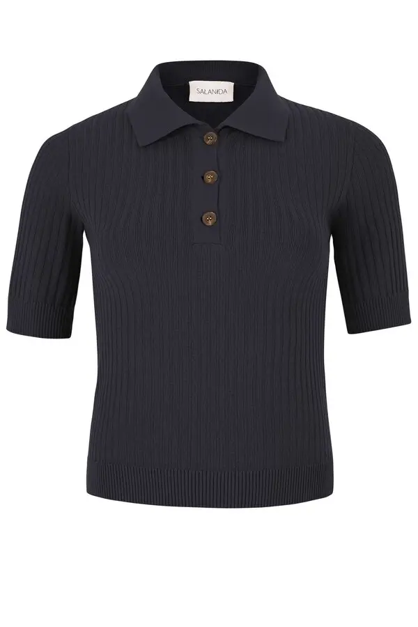 SALANIDA Madonna Polo Top - Black