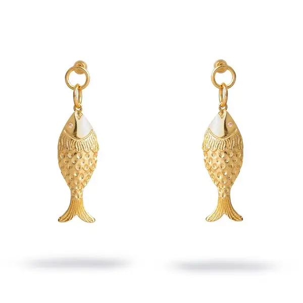 EBRU JEWELRY En Fortune Fish Dangle Earrings - Gold