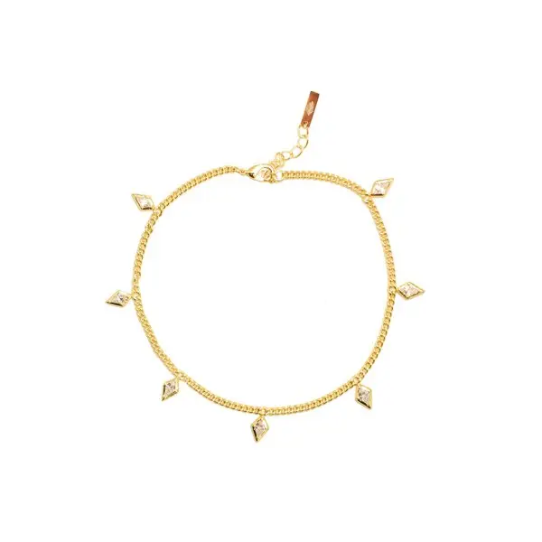ADRIANA PAPPAS DESIGNS Crystal Kite Anklet Clear Crystal - Yellow