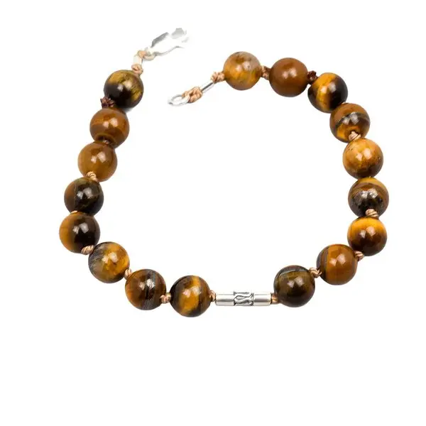 AMONTA Brown / Silver Tiger Eye Relic Bracelet - Brown/silver