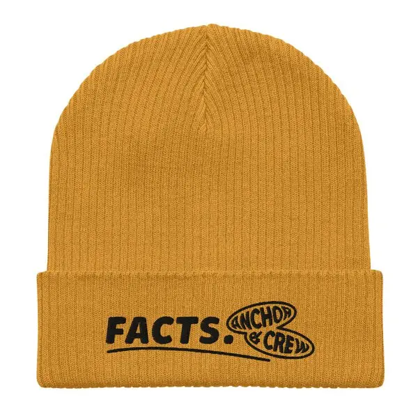 ANCHOR & CREW Mustard Facts Gen. Organic Cotton Embroidered Beanie - Yellow