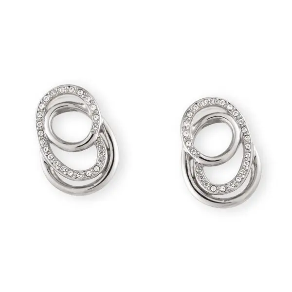 Grossé Platinum & Crystal Clip On Earrings, Series Atomos - Silver