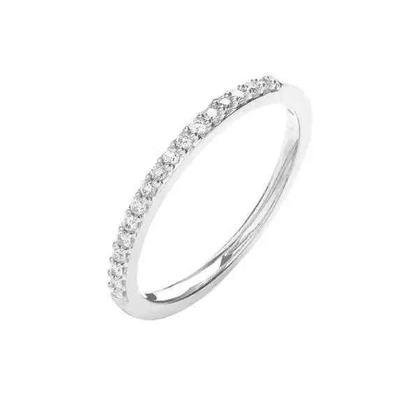 AUGUSTINE JEWELS White / Silver White Gold Delicate Eternity Ring - White/silver
