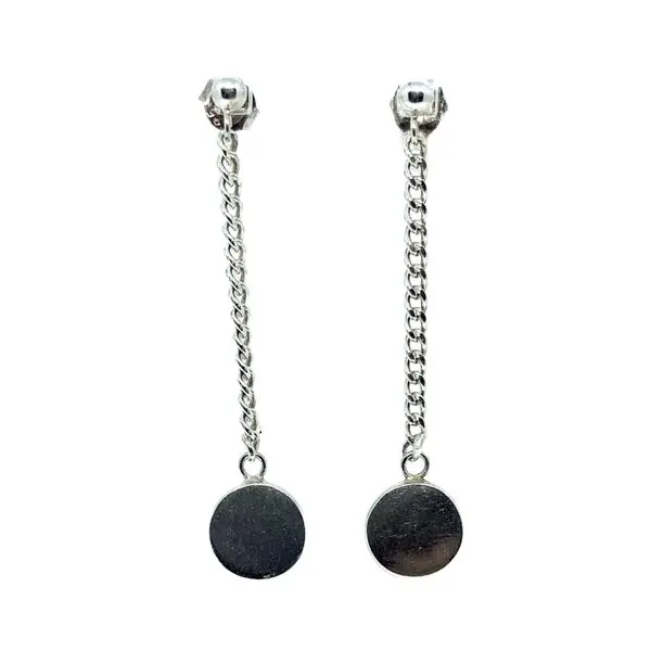 TG-JEWELLERY BY TAMARA GERVASIO Circle Drop Chain Earrings – Sterling - Silver