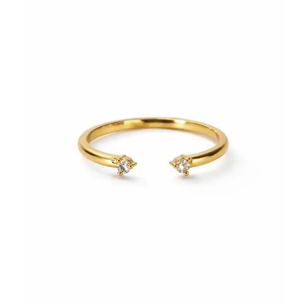 ONNA LONDON Diamond Adjustable Riya Ring - Gold