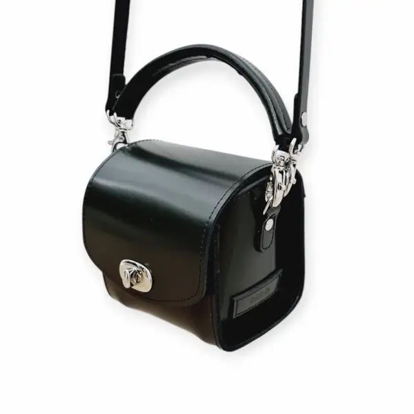 ZATCHELS Bauble Handmade High Shine Leather Handbag - Black