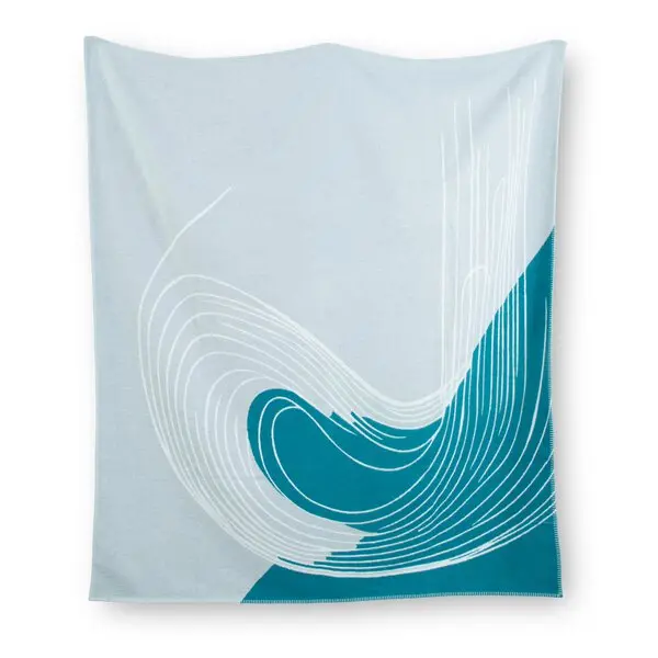 HEATING & PLUMBING LONDON Blue / Grey Recycled Cotton Blanket The Tidal - Blue/grey