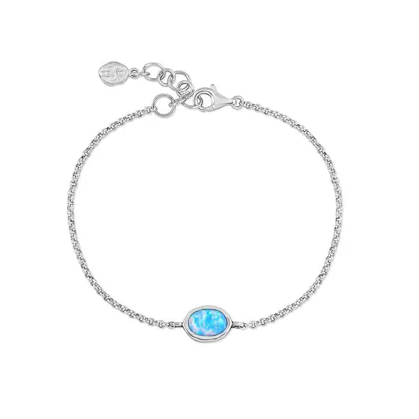 DOWER & HALL Silver / Blue Opal Tutti Frutti Chain Bracelet In Sterling Silver - Silver/blue