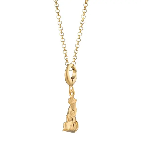 LILY CHARMED Plated Meerkat Charm Necklace - Gold