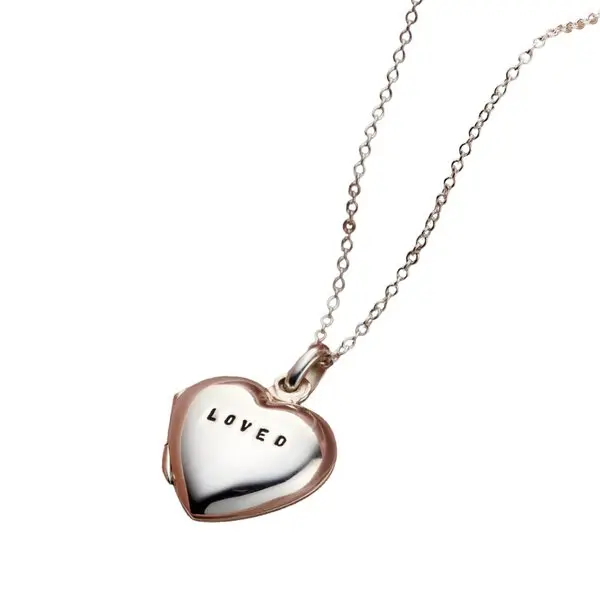POSH TOTTY DESIGNS Sterling Loved Small Heart Locket Necklace - Silver