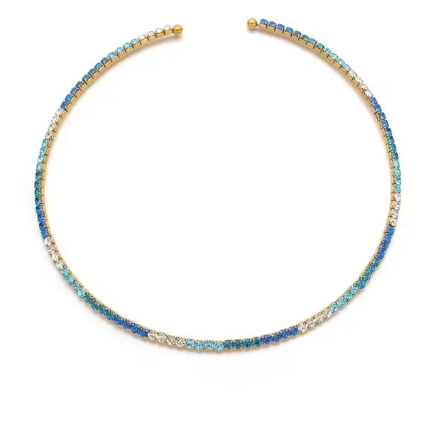 TALITA LONDON Inner Light Choker Gold Aqua - Blue