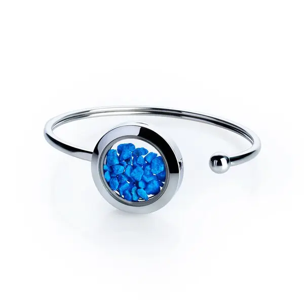 MY LITTLE NATURE Blue / Silver Premium Quality Designer Cuff Bracelet With Natural Blue Stones – Statet Jewelry - Blue/silver