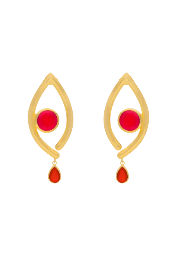 LAVANI JEWELS Red / Orange Intuition Orange Earrings - Red/orange