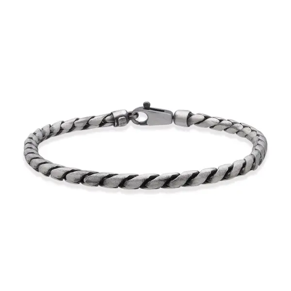 ALTAR™ ORNAMENTS CO. Arc Bracelet| Sterling Silver Gun-metal Chain Bracelet Altar - Grey