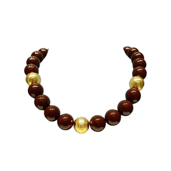 EYECONIC BY SAMAR AJRAM Chunky Bead Necklace - Brown