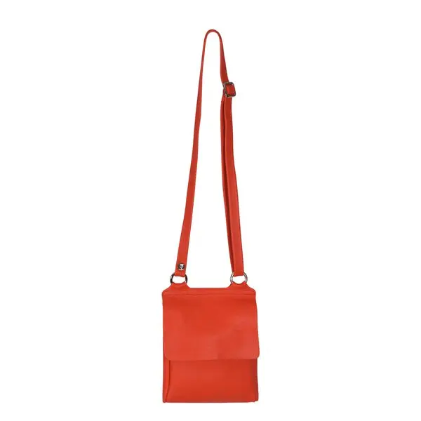 OWEN BARRY Leather Crossbody Bag Paprika Flora - Red