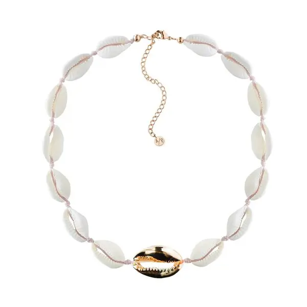 ADRIANA PAPPAS DESIGNS Metal Shell Accent Choker Gold Plated - White